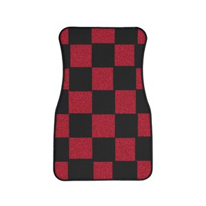 Red and Black Checkered 1pc Car Mat - Etsy