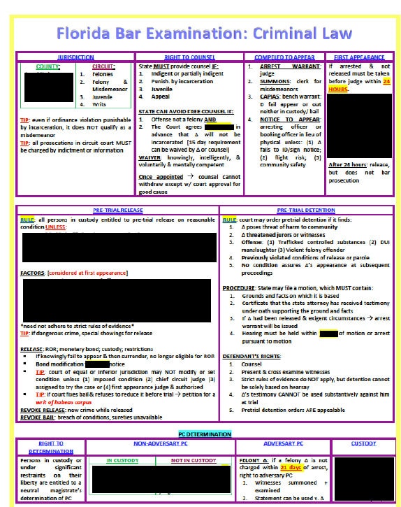 Florida Bar Examination Criminal Law and Procedure Outline - Etsy