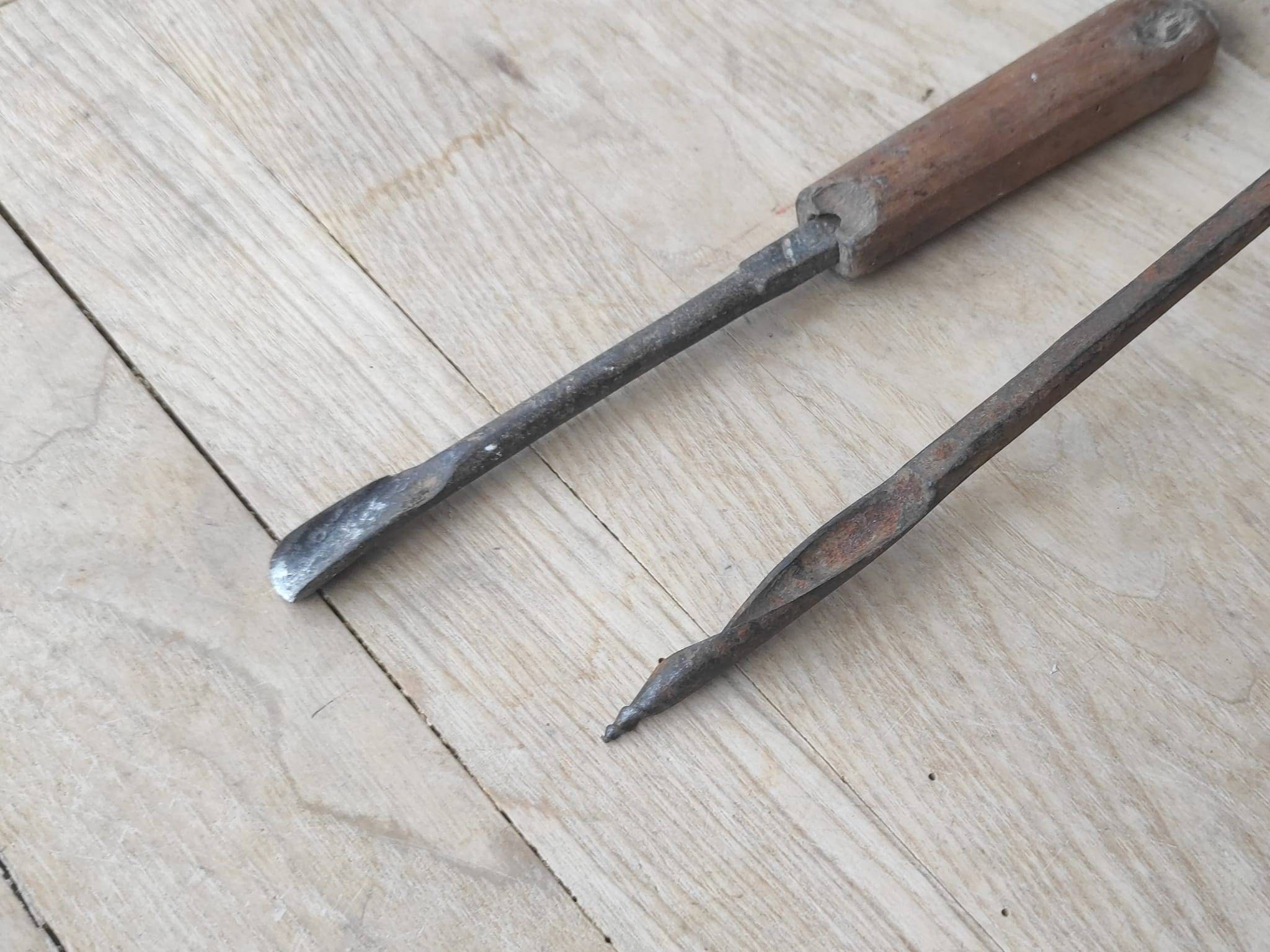 Vintage Primitive Wood Chisel and Hand Drill Rustic Wall - Etsy