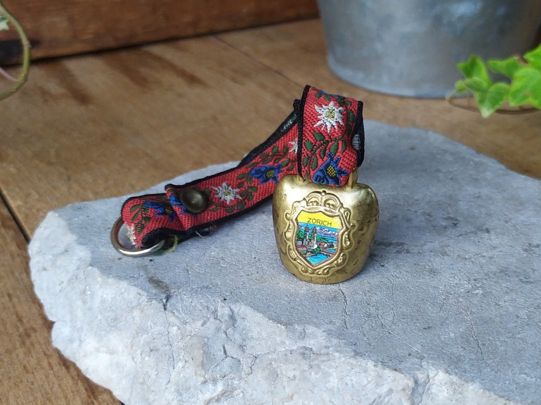 Vintage Miniature Brass Alpine Bell on Strap, Souvenir From Zurich - Etsy