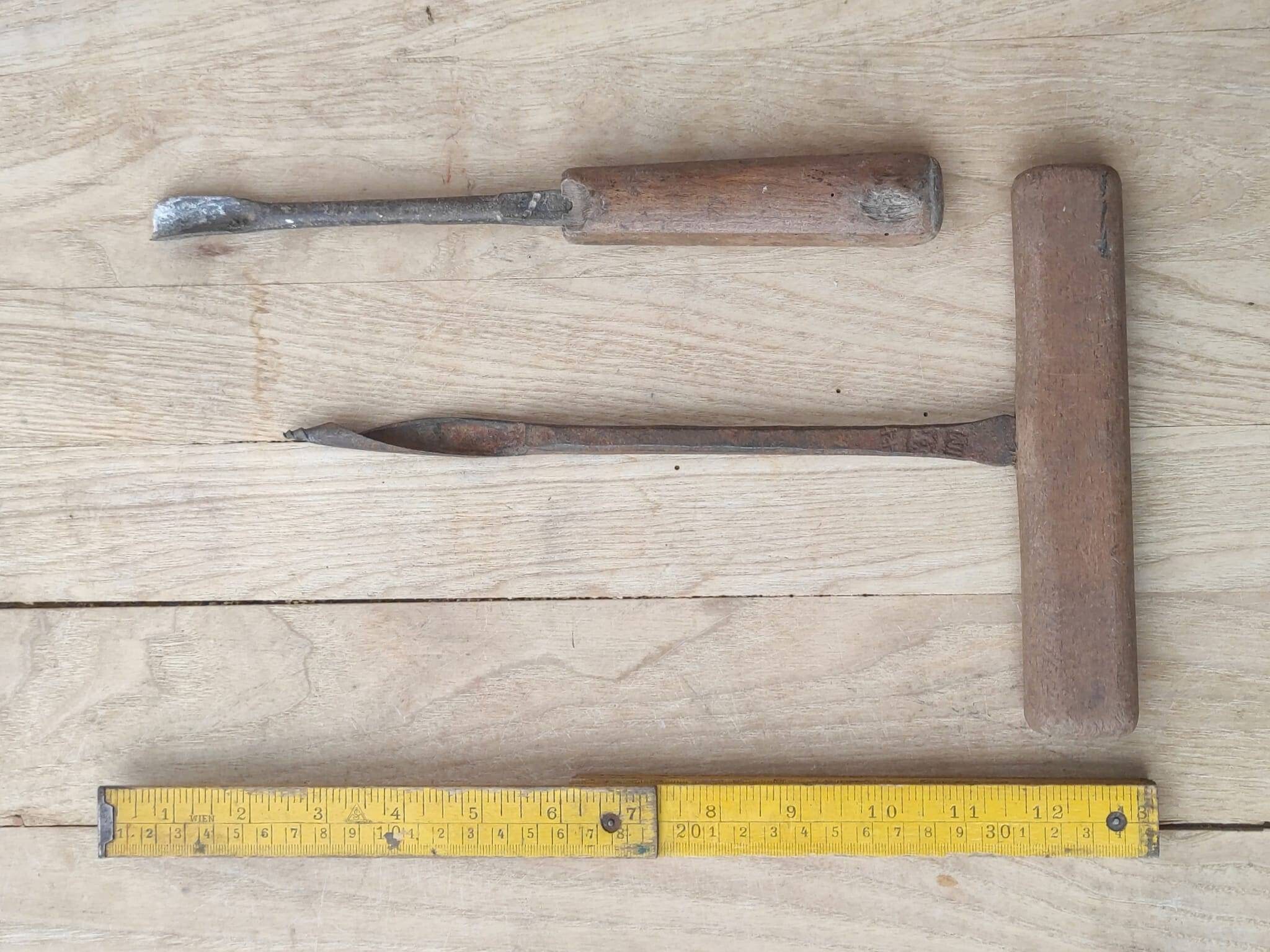 Vintage Primitive Wood Chisel and Hand Drill Rustic Wall - Etsy