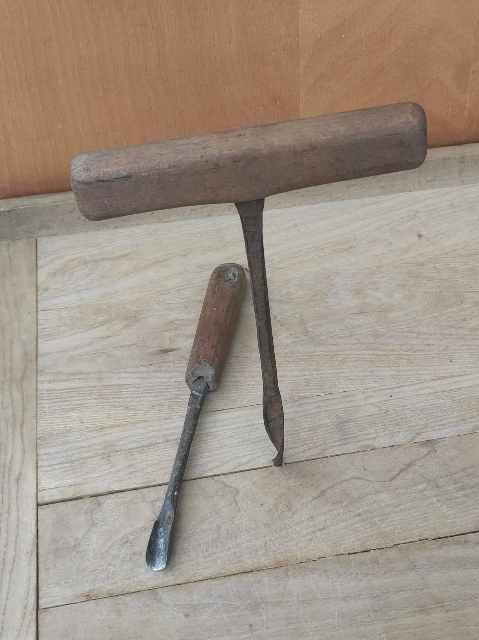 Vintage Primitive Wood Chisel and Hand Drill Rustic Wall - Etsy