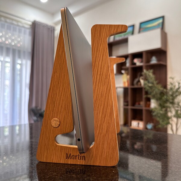 Wood Vertical Laptop Stand - Etsy