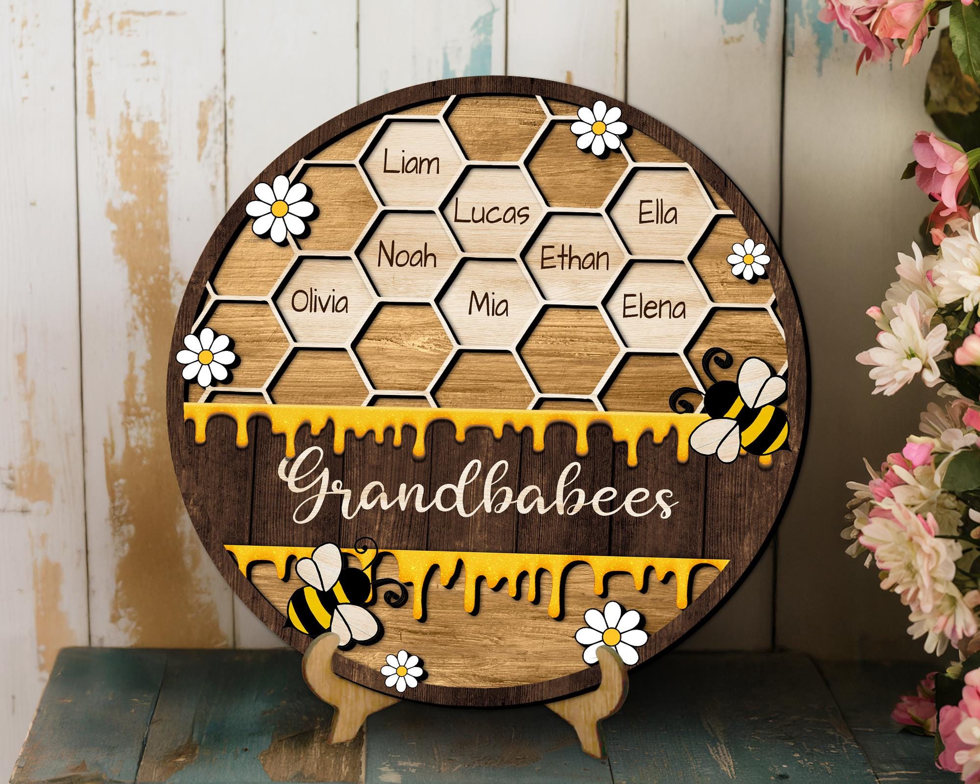 Personalized Gifts for Grandma From Grandkids, Grandbabies Honey Sign ...