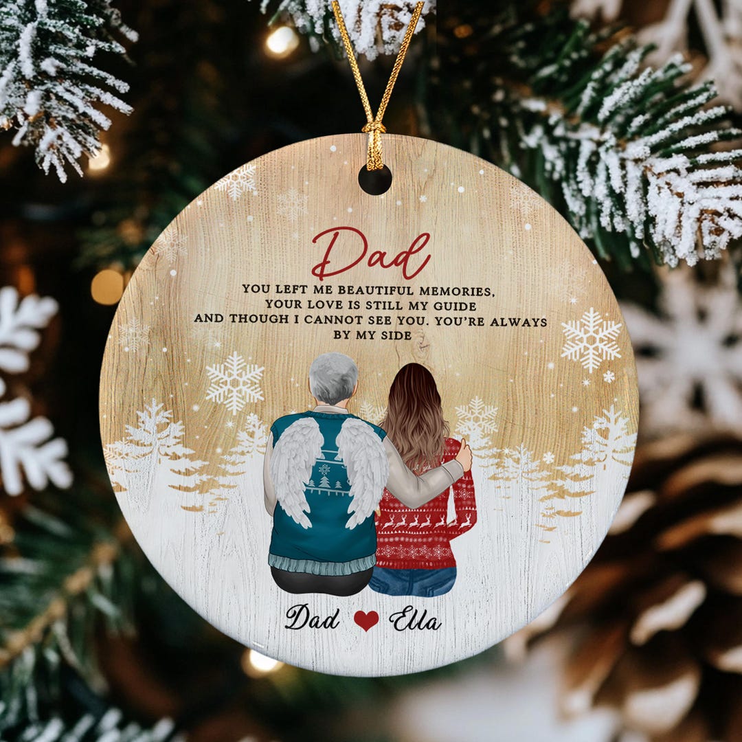 Personalized Loss of Dad Memorial Ornament 2024, Father and Daughter ...