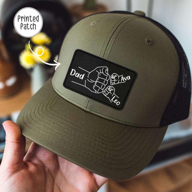 Custom Dad Hat Father's Day Gifts, Dad Fist Bump Hat, Dad Trucker ...