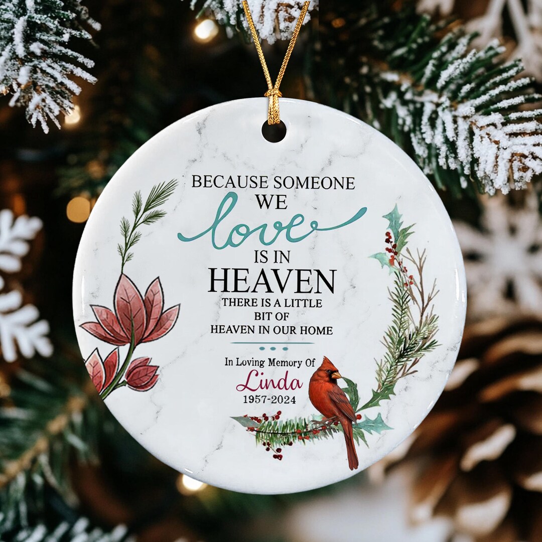Personalized Cardinal Memorial Ornament 2024, Because Someone We Love ...