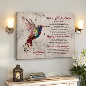 Personalized Hummingbird as I Sit in Heaven Memorial Gifts, Custom ...