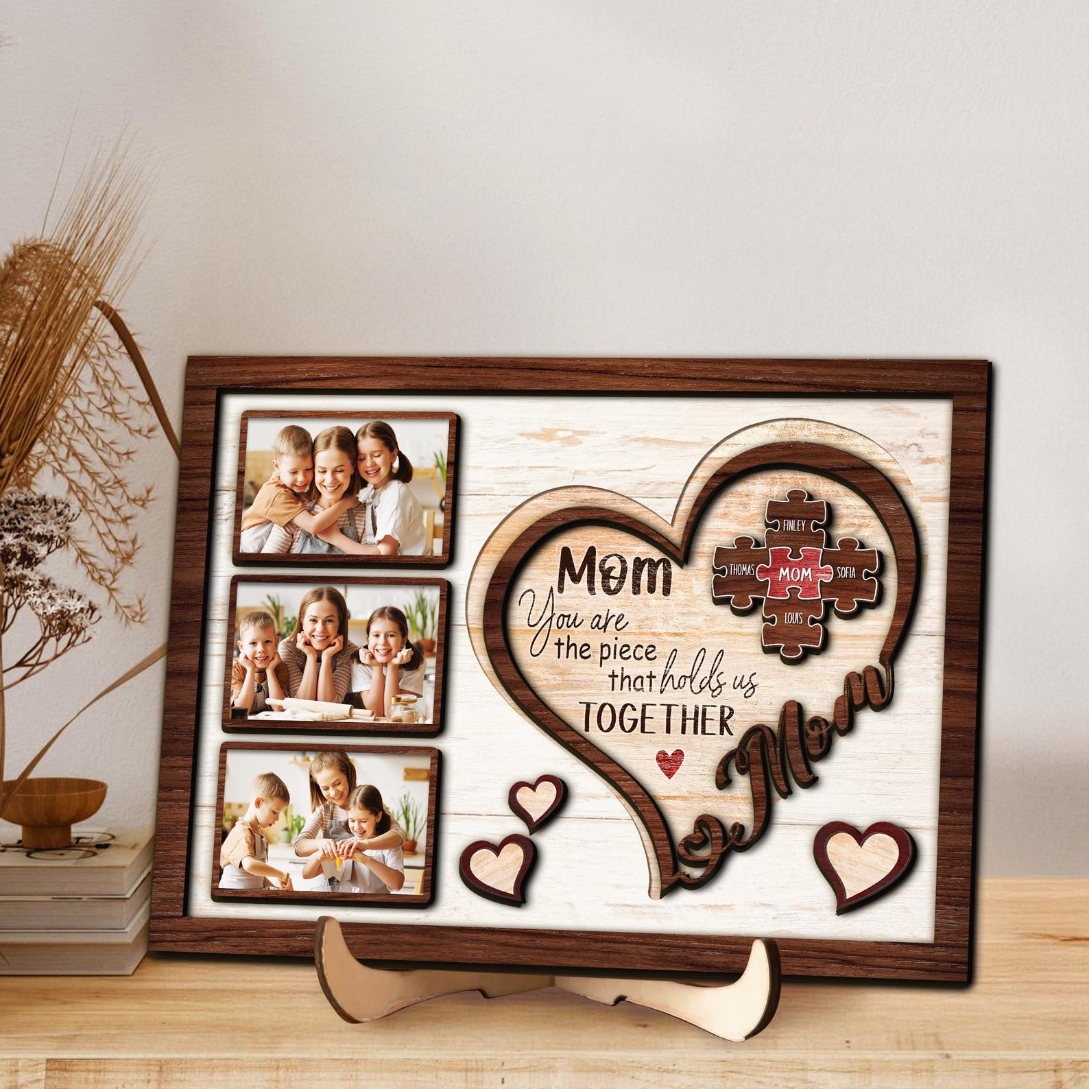 Mothers Day Gift Photo Sign, Wooden Sign for Mom, Mom Puzzle Sign ...