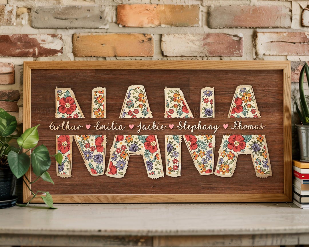 Nana Sign With Grandkid Names, Custom Nana Gifts, Personalized Nana ...