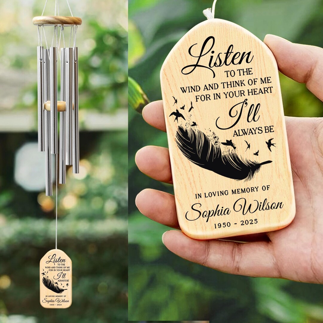 Listen to the Wind Memorial Wind Chime, Personalized Memorial Wind ...
