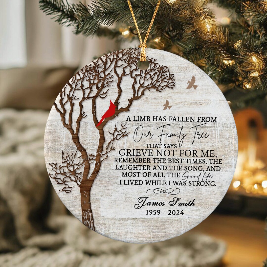 Personalized Loss of Dad Memorial Ornament 2024, Family Tree Memorial ...