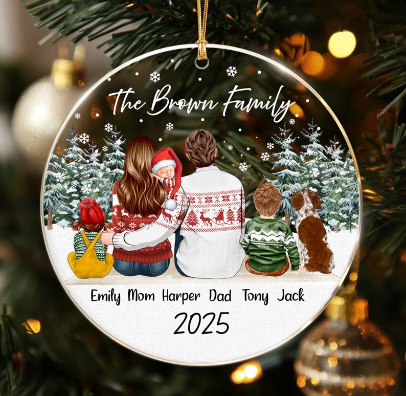 Personalized Family With Pet Ornament 2025, New Baby Ornament, Family ...