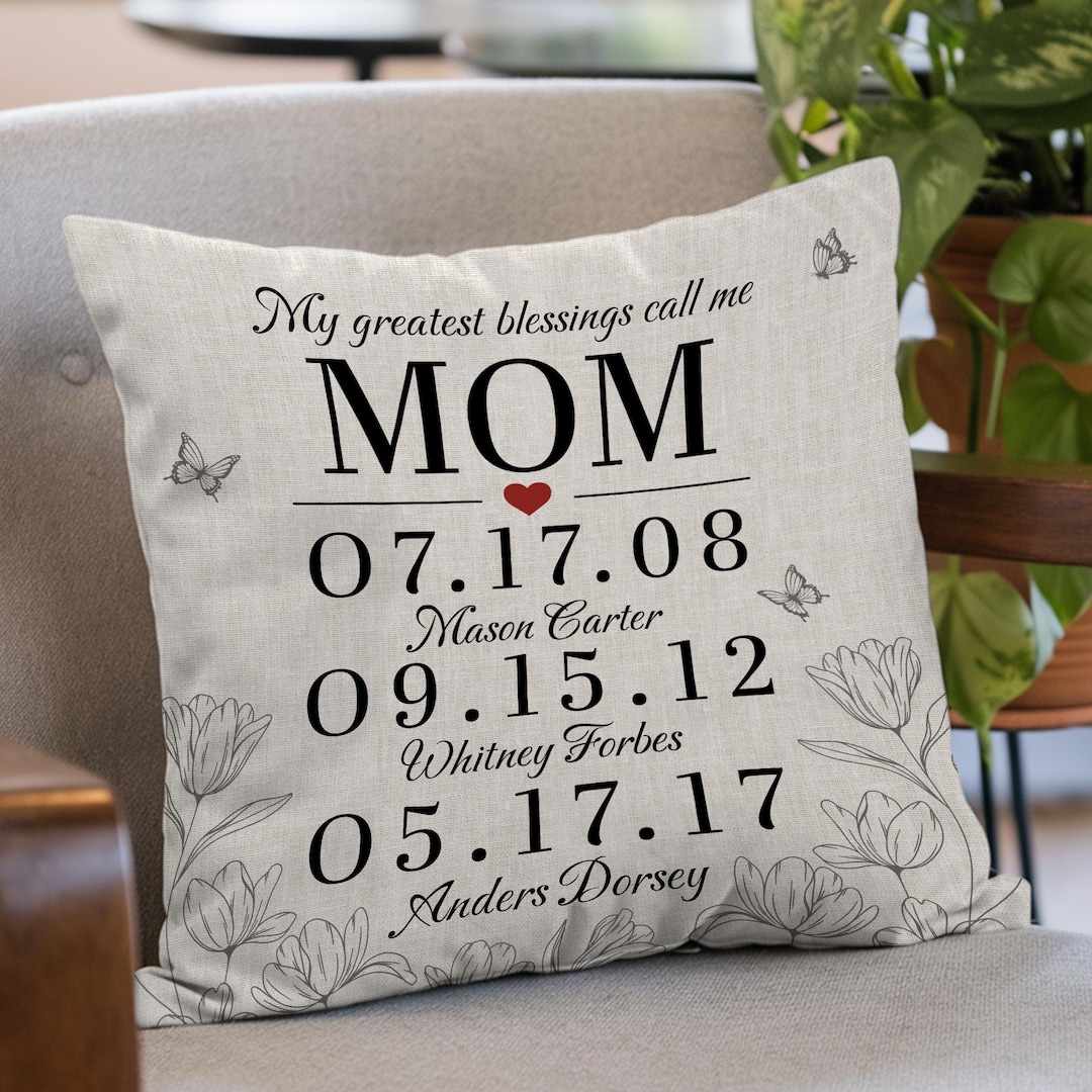 Personalized Mother's Day Pillow, Mom Pillow Gift, Gift for Mom From ...