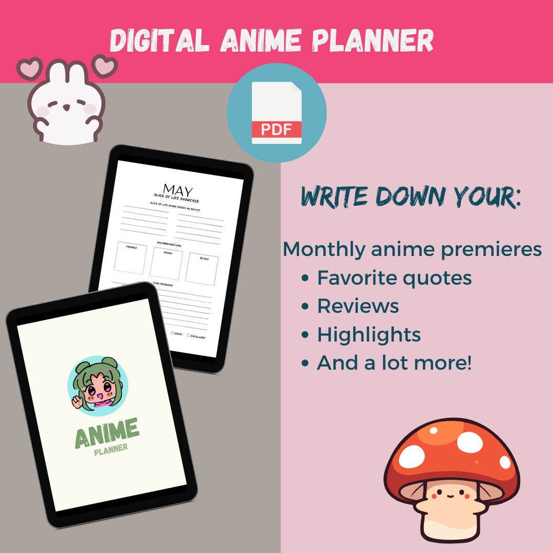 2024 Anime Digital Planner PDF - 12-month Themed Anime Organizer ...