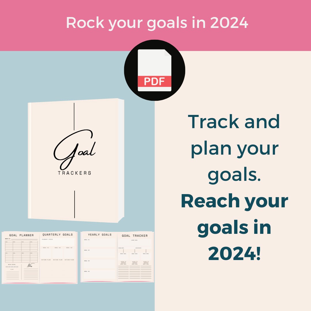 Goal Tracker, Yearly Goals, Quarterly Goals, Note Pages, Personal ...