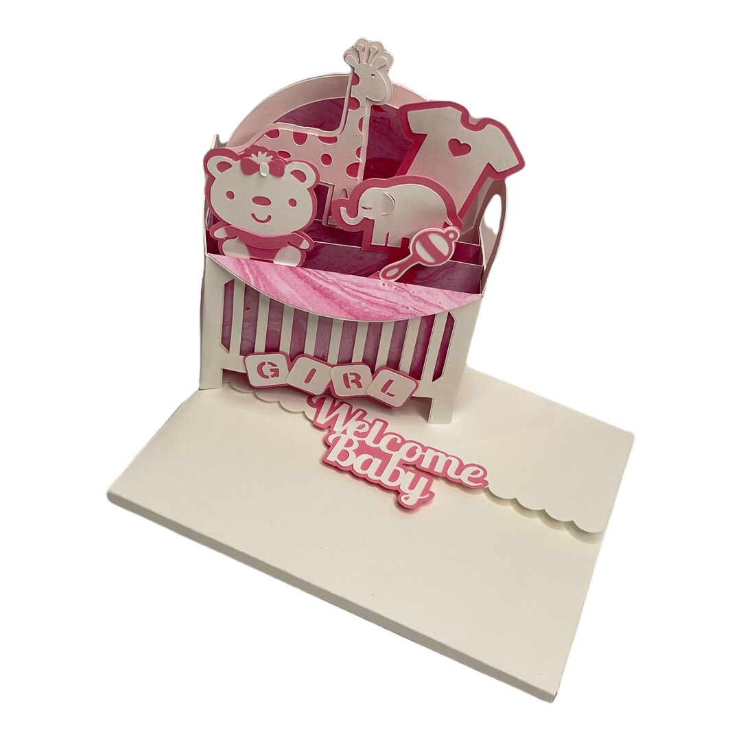3D Baby Crib Card| Baby Card| Baby Girl| Baby Boy Greeting Card - Etsy