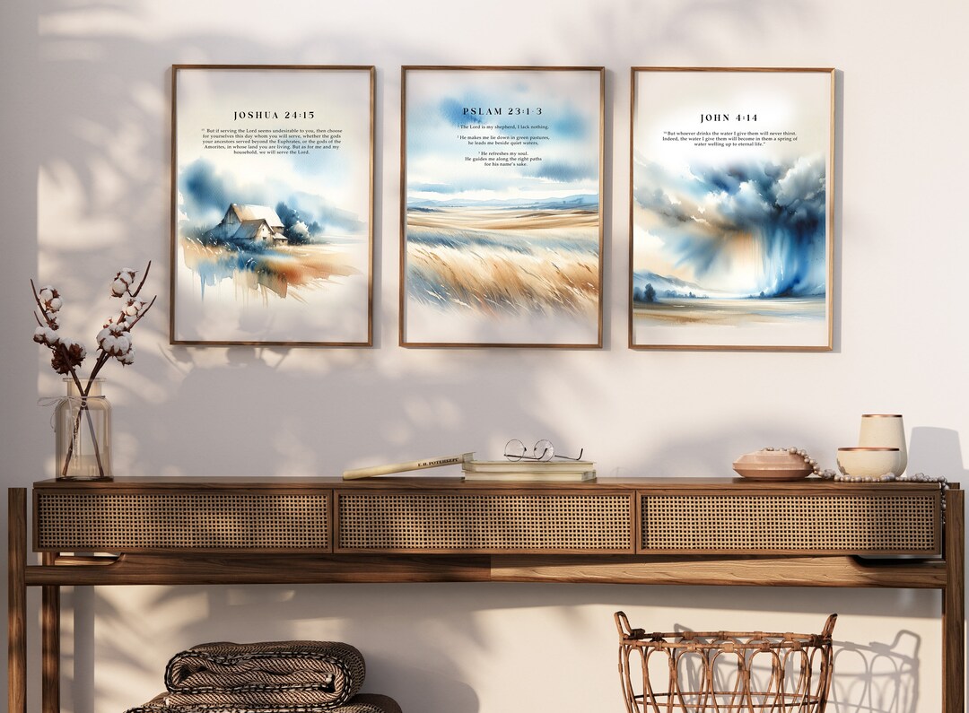 Christian Scripture Posters, Bible Versus With Watercolor Paintings ...