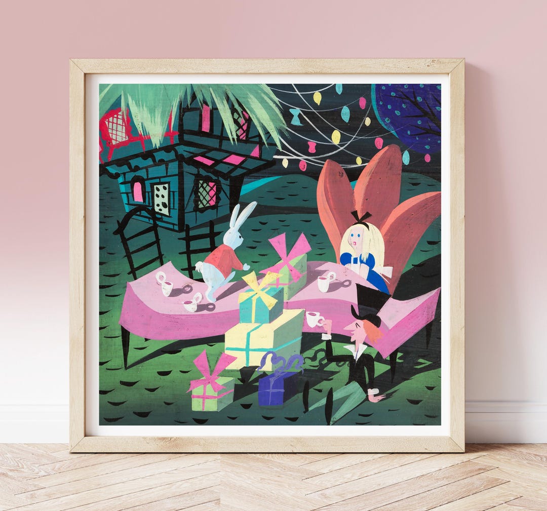 Vintage Mary Blair Print, Mad Hatter Tea Party From Alice in Wonderland ...