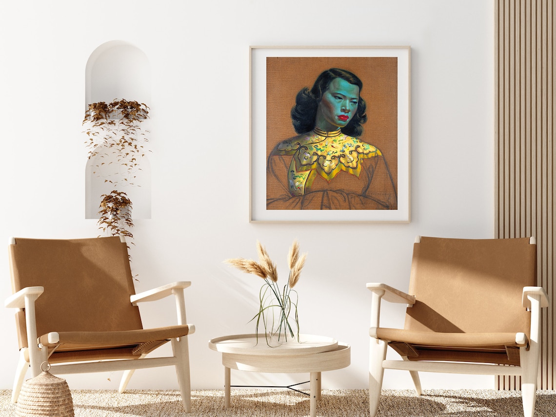 Tretchikoff Green Lady Print, Chinese Girl, Mid Century Modern Wall Art ...