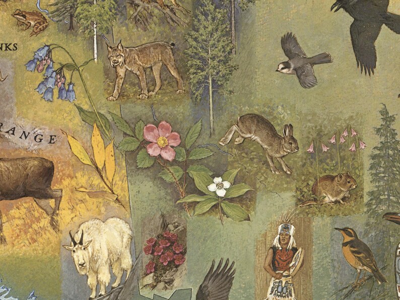 Vintage Alaska Pictorial Map Poster, Circa 1967 by William D. Berry ...