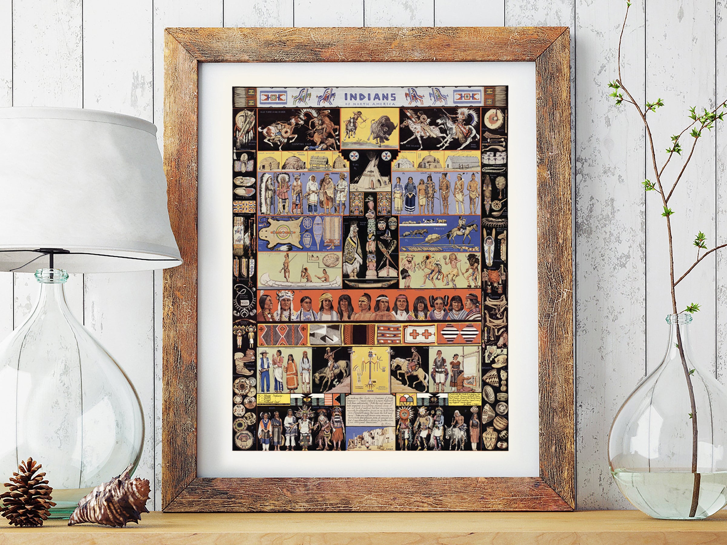 Vintage Indigenous Poster by Jo Mora Circa 1950, Indians of North ...