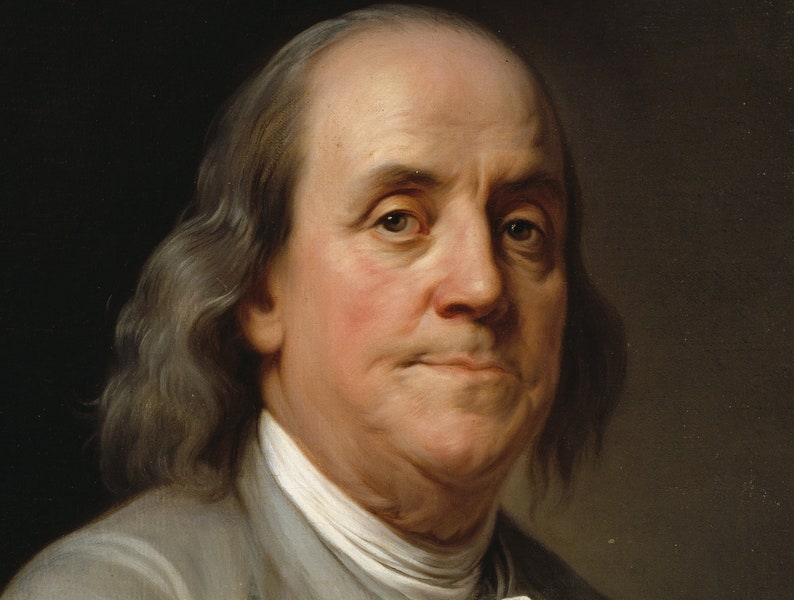 Benjamin Franklin Portrait, Famous American Figure, Founding Fathers of the USA, Antique ...