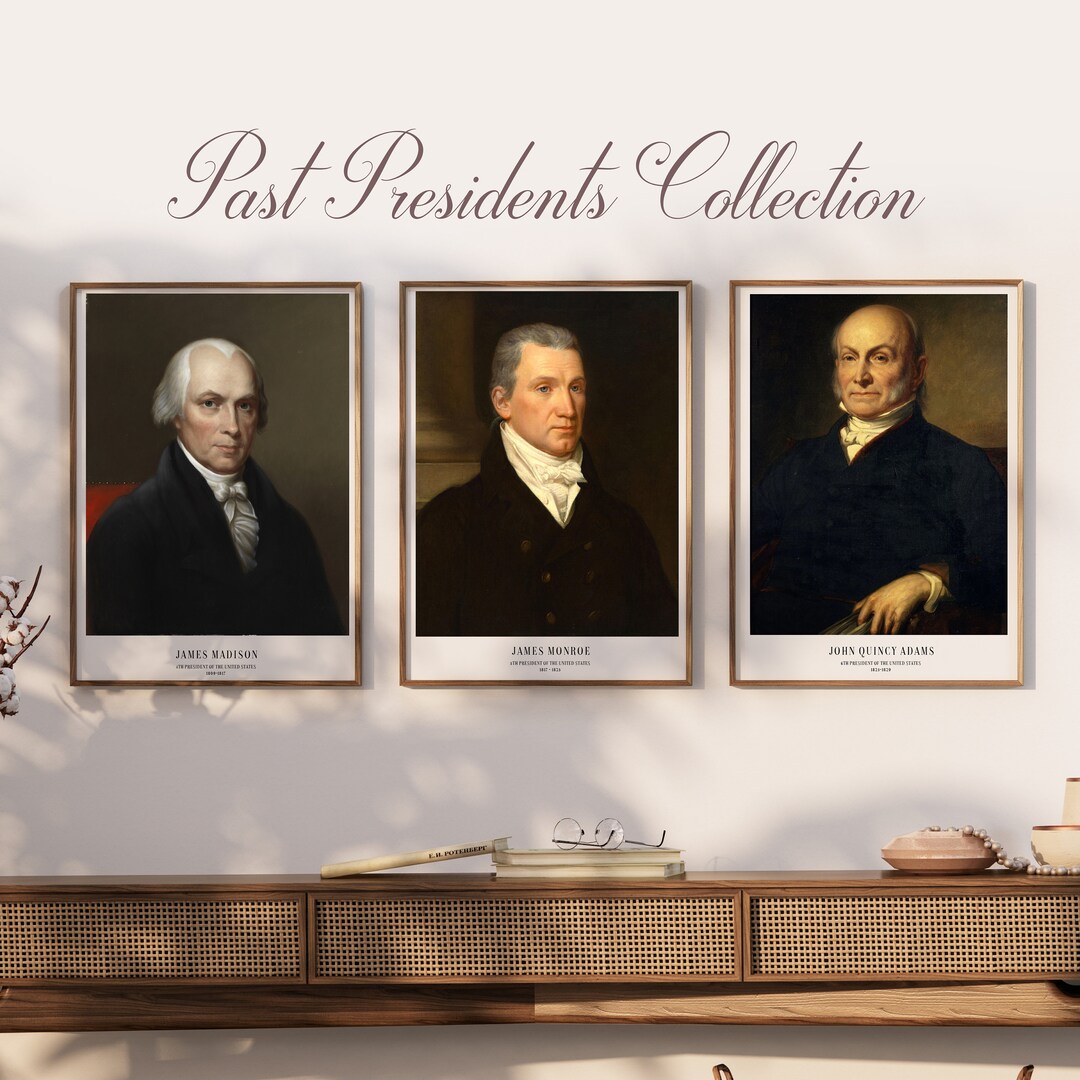 USA Presidents Posters, Set of 3 Including Madison, Monroe and John ...