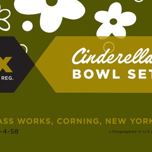 Vintage Pyrex Cinderella Box Posters, Original Pyrex Box Lithograph ...