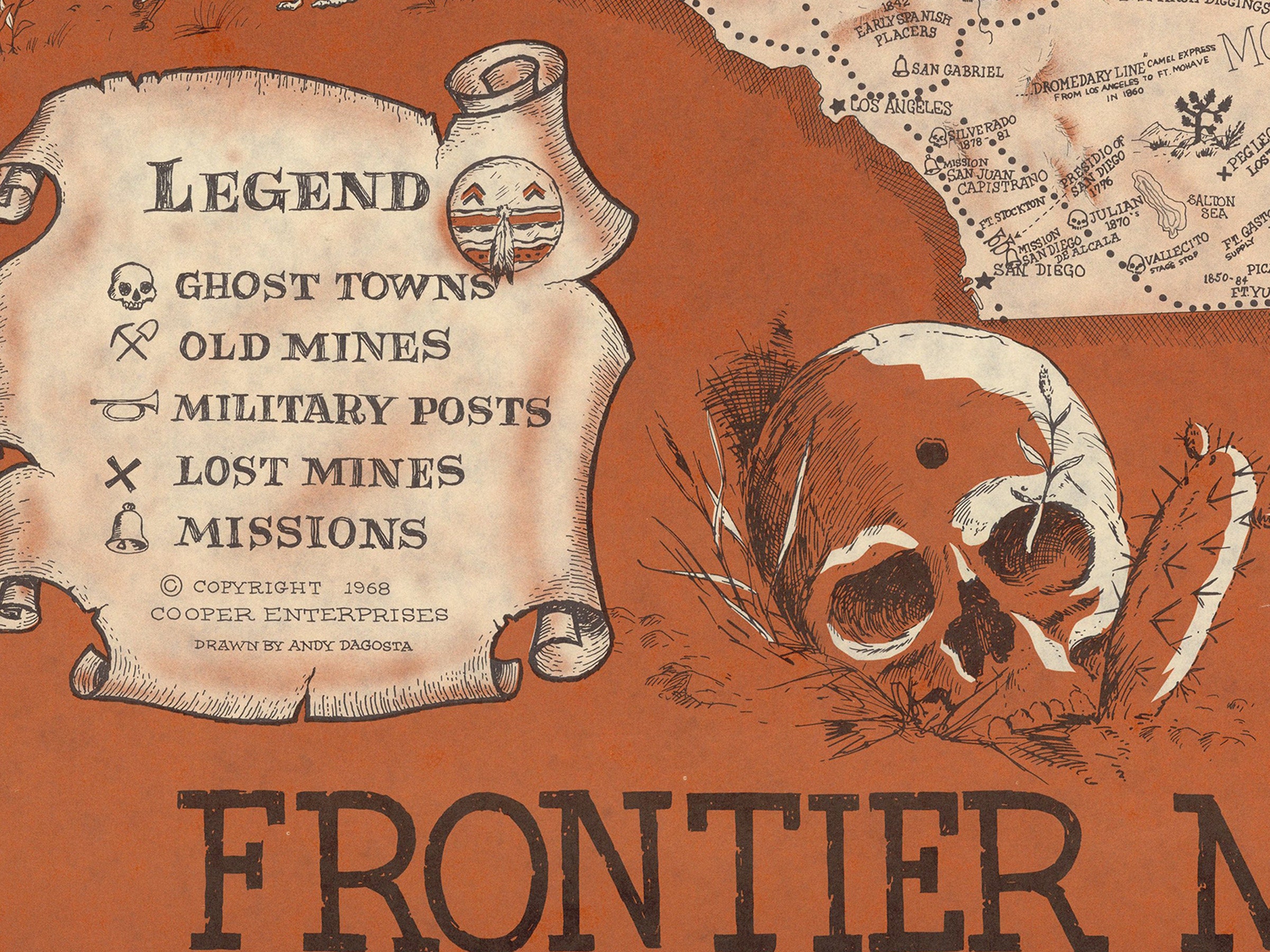 Vintage Historic West Poster, Lost Mines and Ghost Towns and Frontier ...