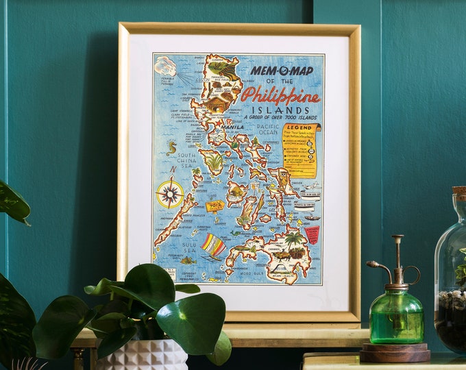 1959 Large Rare Vintage Map of Ilocos Sur, the Philippines - Vigan ...