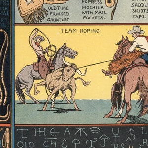 Vintage Evolution of the Cowboy, 1933 Rodeo Poster by Jo Mora ...