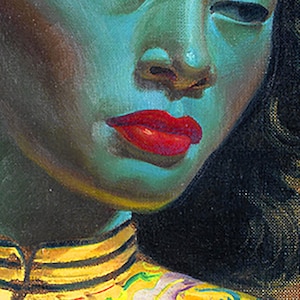 Tretchikoff Green Lady Print, Chinese Girl, Mid Century Modern Wall Art ...