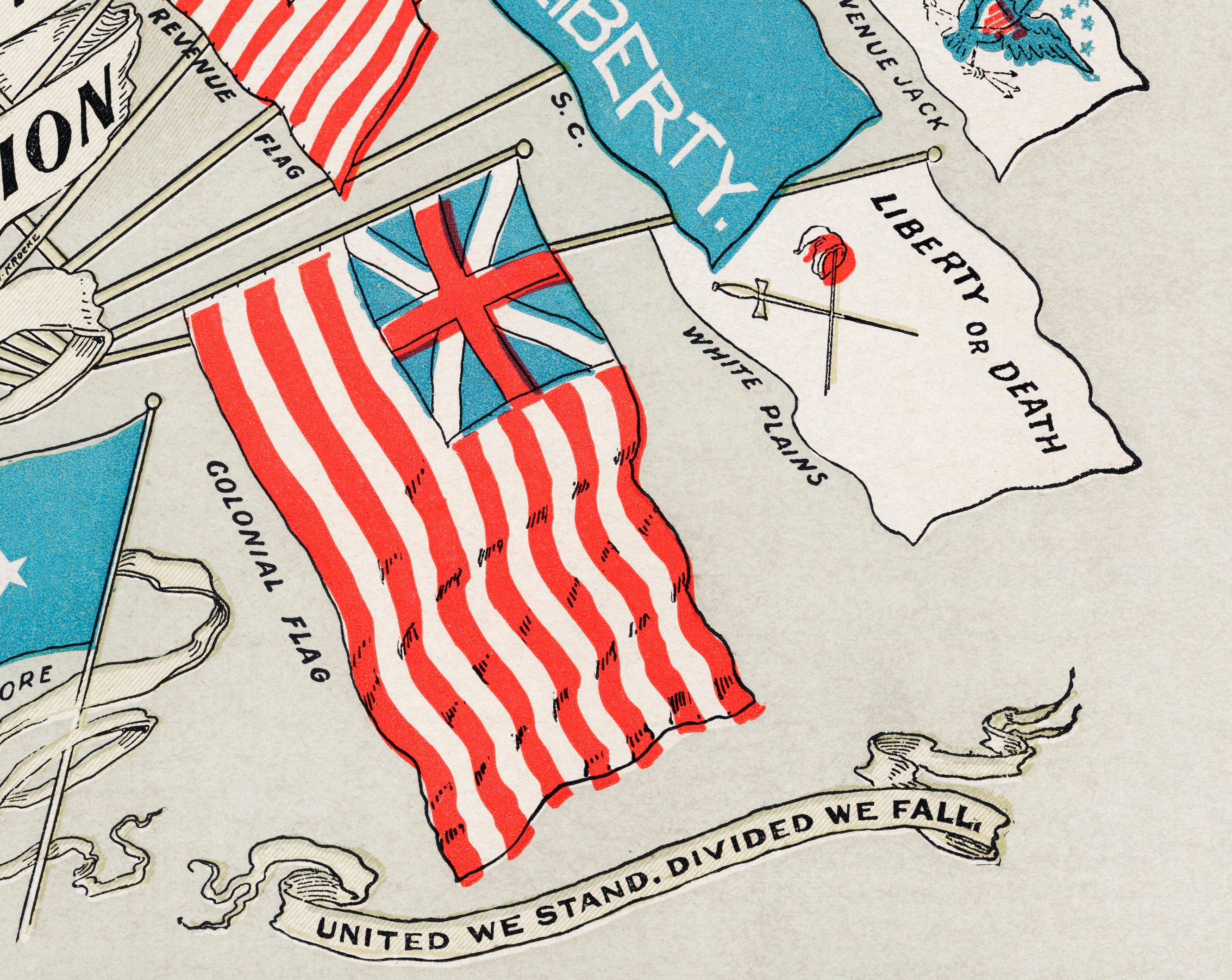Flags of the American Union Print Circa 1901 USA Flags Early - Etsy