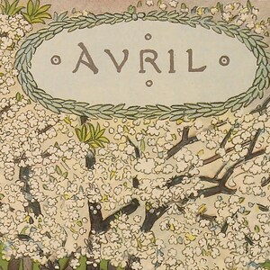 Art Nouveau Wall Art, April by Eugene Grasset Calendar, Floral Calendar ...