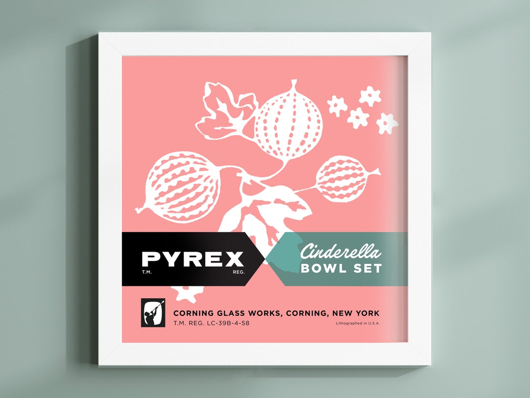 Vintage Pyrex Cinderella Box Poster Gooseberry, Original Pyrex Box ...