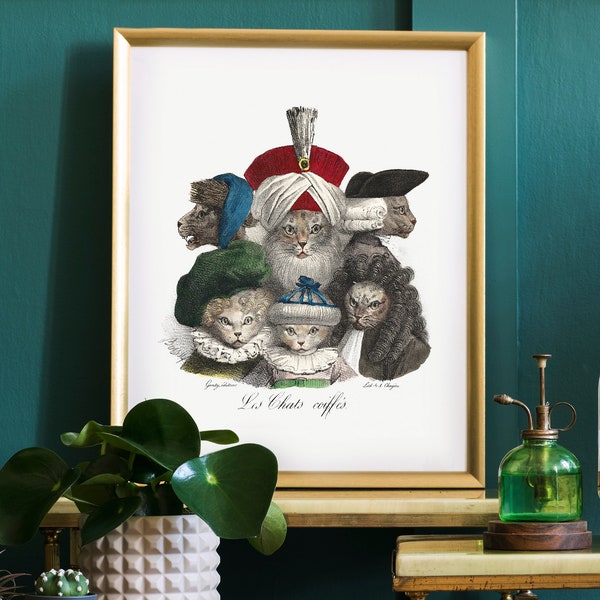 Antique French Cat Poster - Etsy