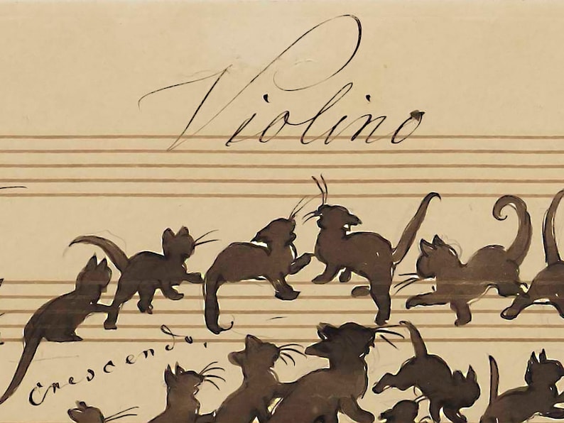 Vintage Cat Symphony Print by Moritz Von Schwind Circa 1868 - Etsy UK