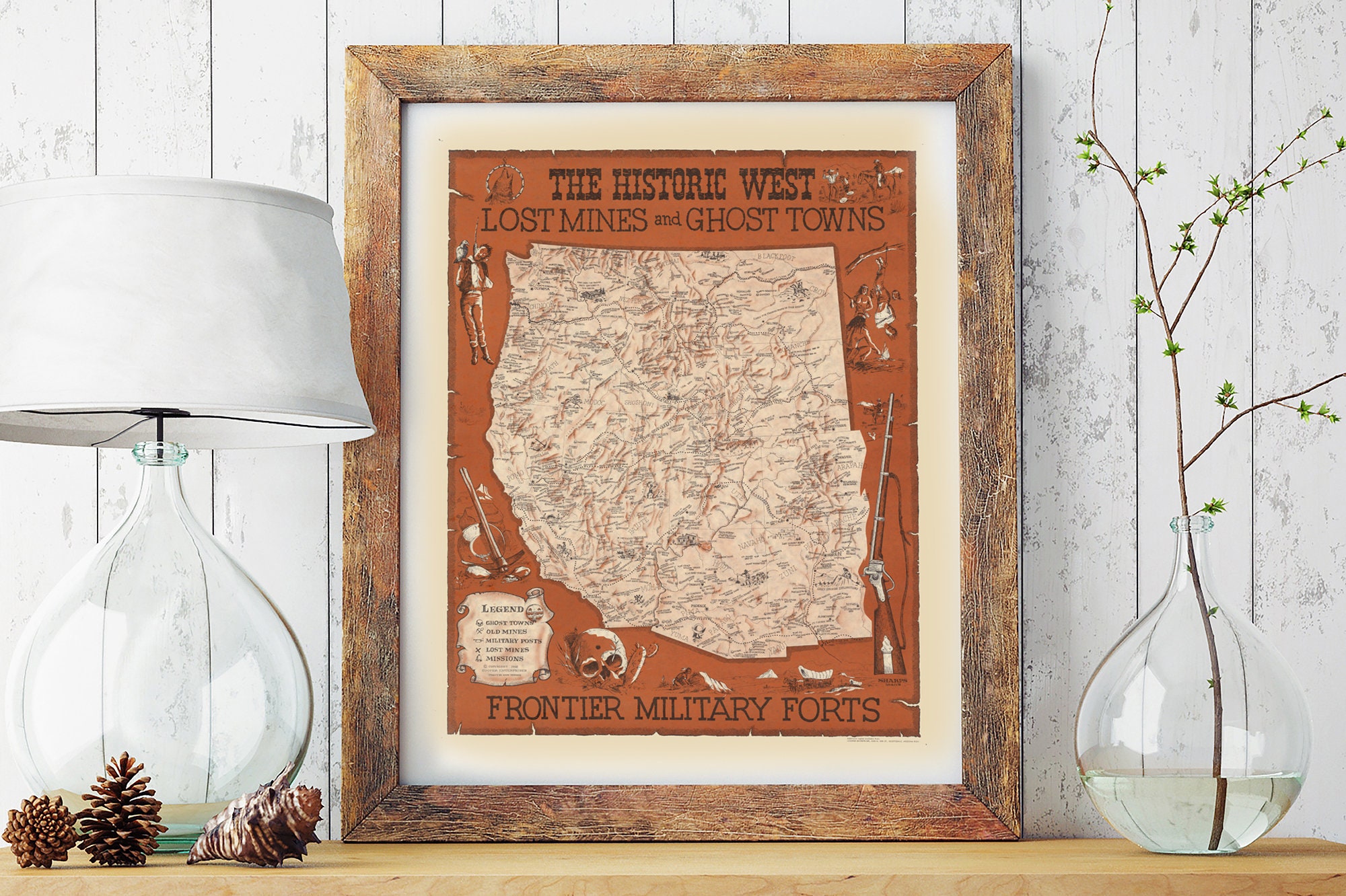 Vintage Historic West Poster, Lost Mines and Ghost Towns and Frontier ...
