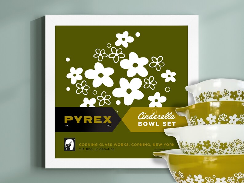 Vintage Pyrex Cinderella Box Poster Spring Blossom, Original Pyrex Box ...