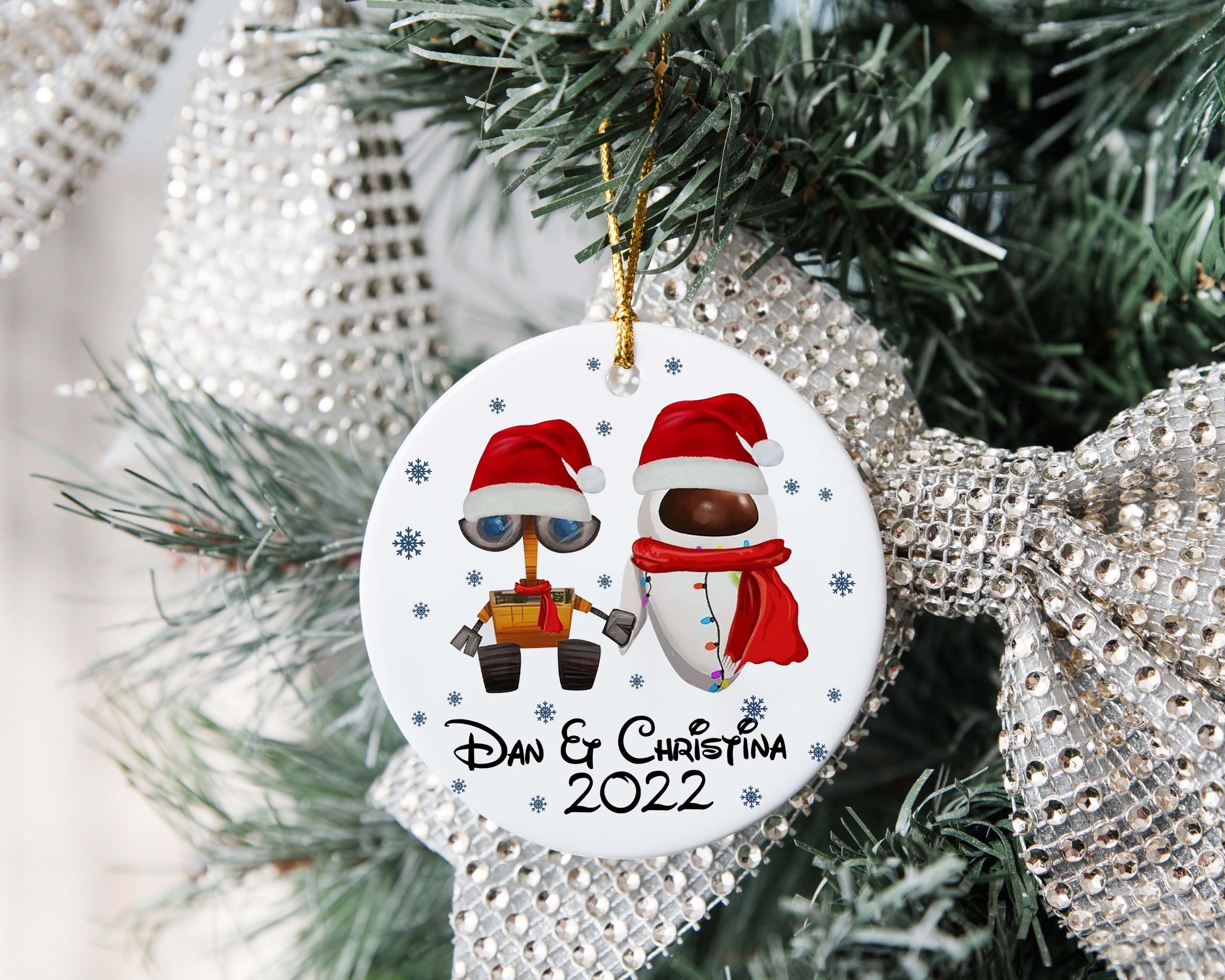 Personalized Christmas Ornament, Wall E Eve Christmas Ornament Designed ...