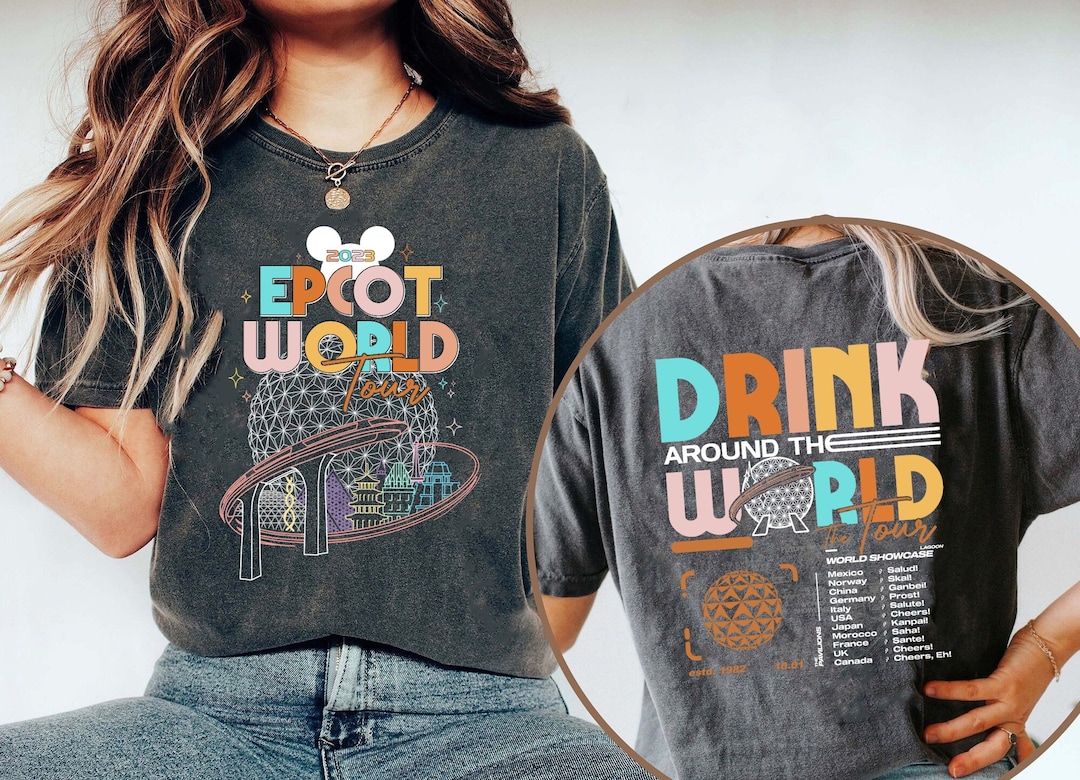 Disney Epcot World Tour Shirt Mickey Epcot Shirt Drink - Etsy