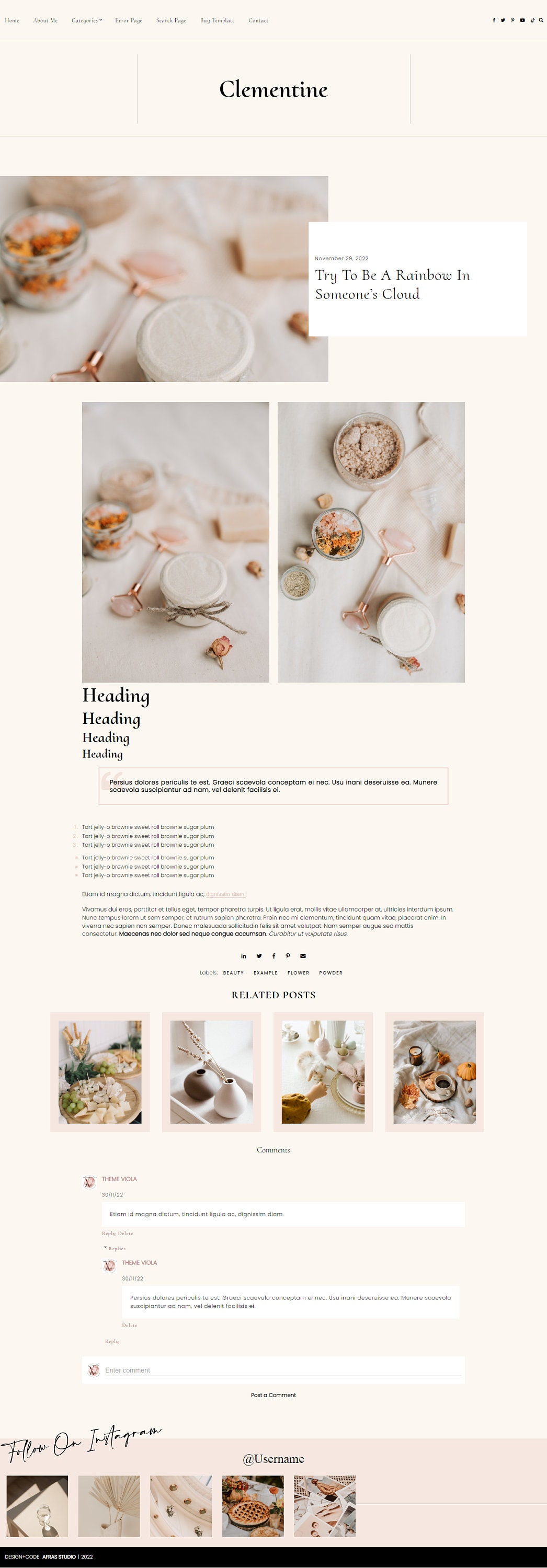 CLEMENTINE- Responsive Blogger Template,blogger Template,responsive ...