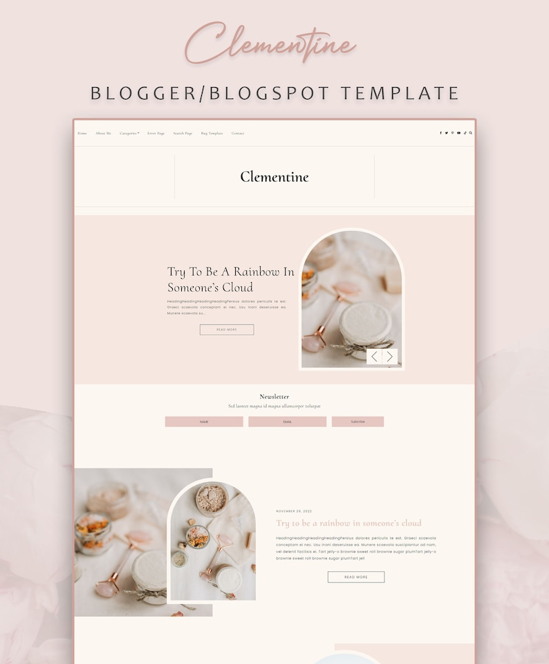 CLEMENTINE- Responsive Blogger Template,blogger Template,responsive ...