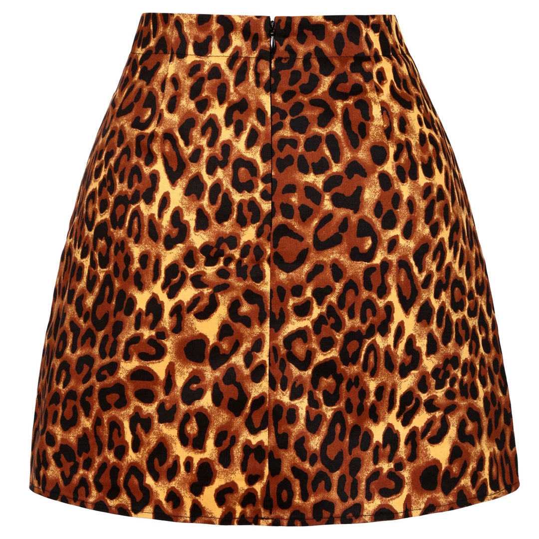 Leopard Print Vintage Style Holiday Mini Skirt - Etsy