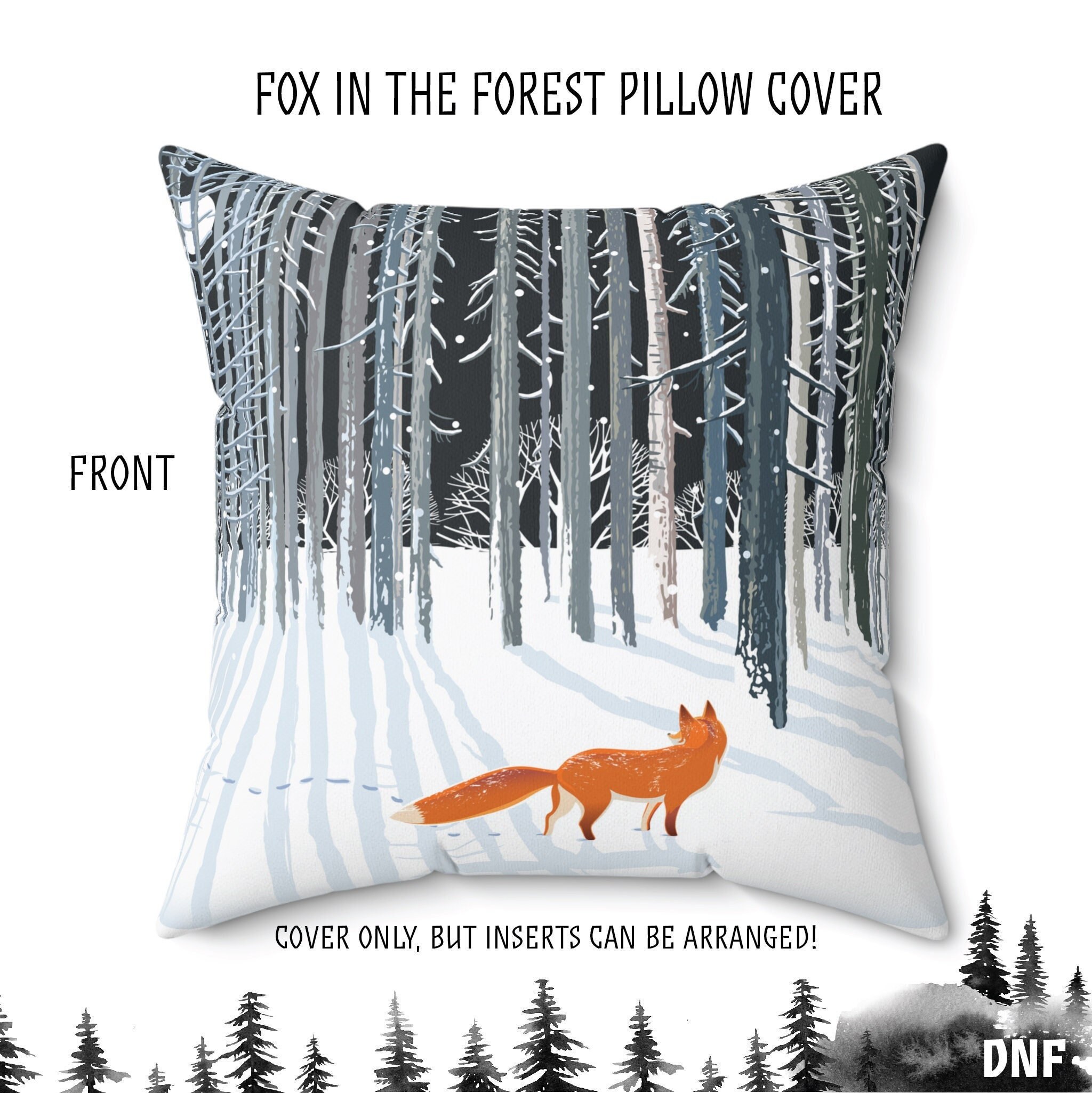 Fox in the Forest Vegan Suede Pillowcase Fox Pillow Case - Etsy