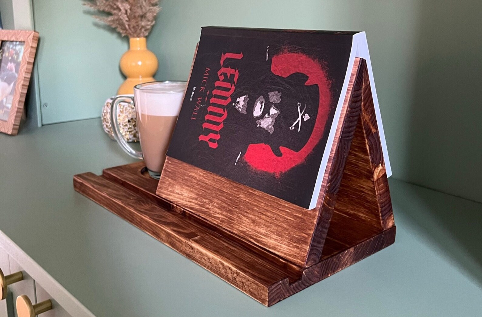 Wood Triangle Book Rest, Handmade Night Stand Book Holder, Book Rest ...