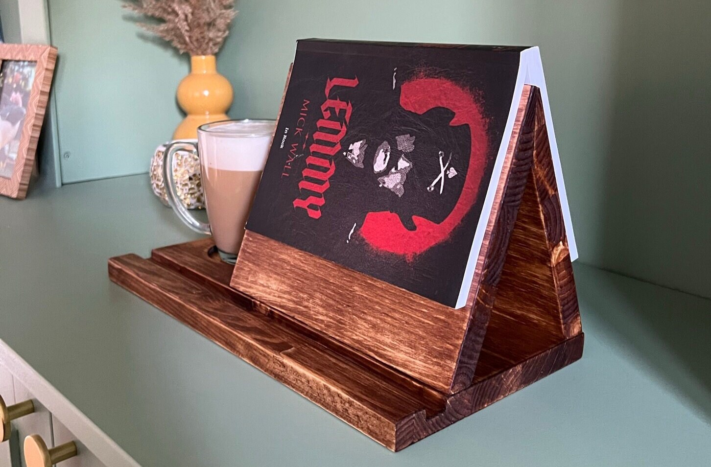 Wood Triangle Book Rest, Handmade Night Stand Book Holder, Book Rest ...