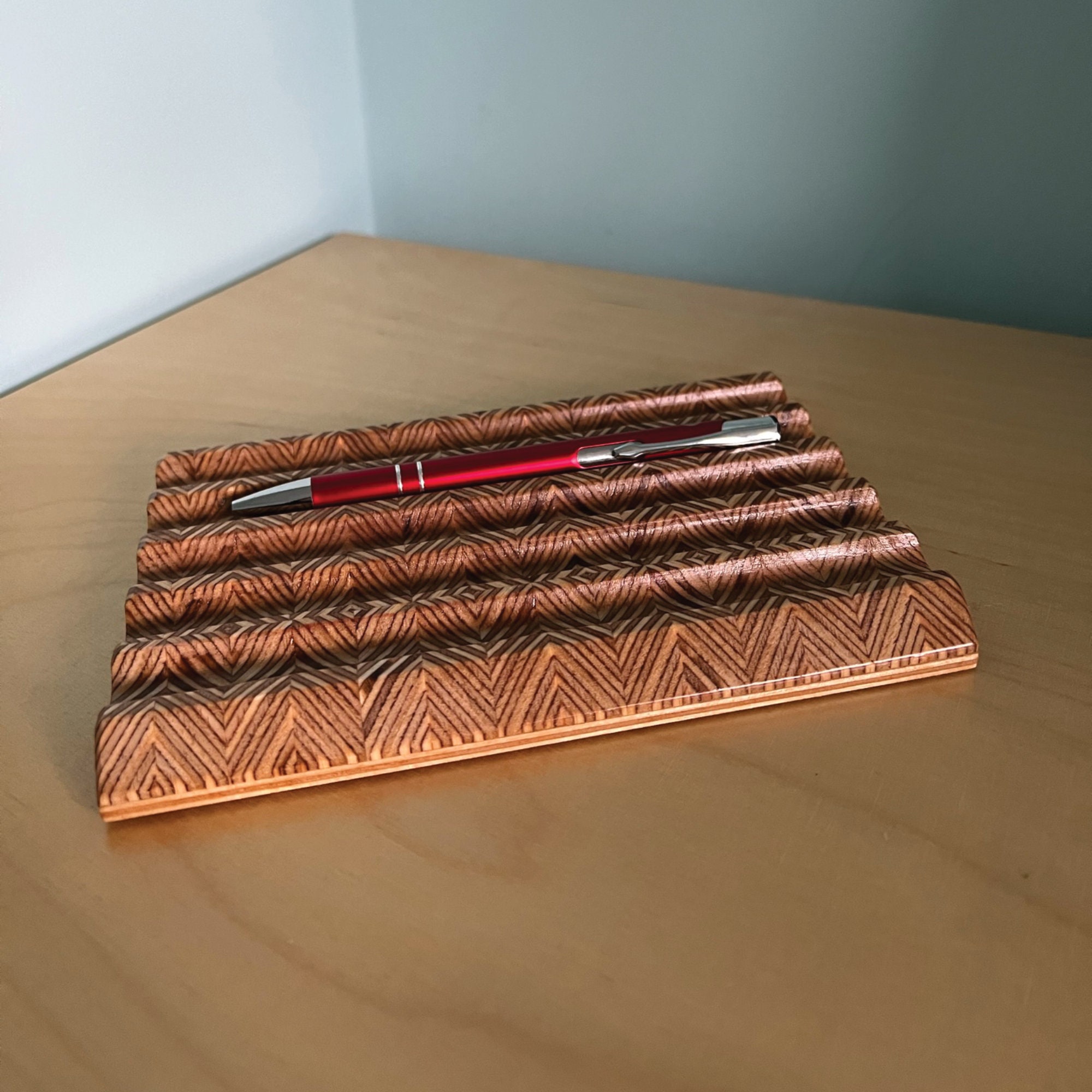 Wooden Pen Tray Pencil Holder for Desk Pen Display Case - Etsy