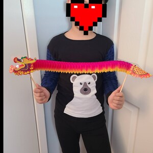 DIY Dragon Dance Hand Puppet Kit: Chinese New Year Craft (29” Dragon ...